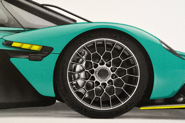 Aston Martin Valkyrie - Alan Thornton - Art Screen Print - Side View ...