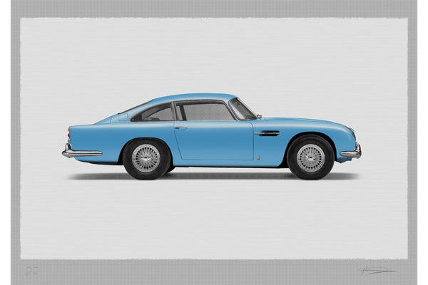 Aston Martin DB5 Vantage - 150cm Half Tone Flat Bed Print - Side View ...