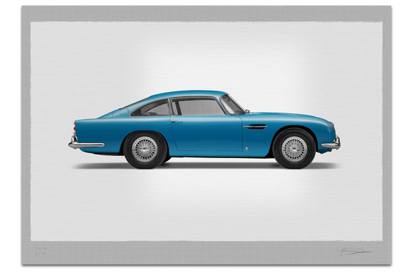 Aston Martin DB5 Vantage - 150cm Half Tone Flat Bed Print - Side View ...